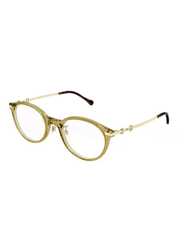 Gucci Horsebit Detail Round Frame Eyeglasses