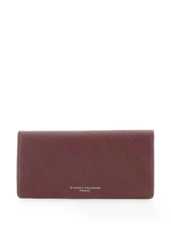 GIANNI CHIARINI Large Grain Logo-print Wallet - Red