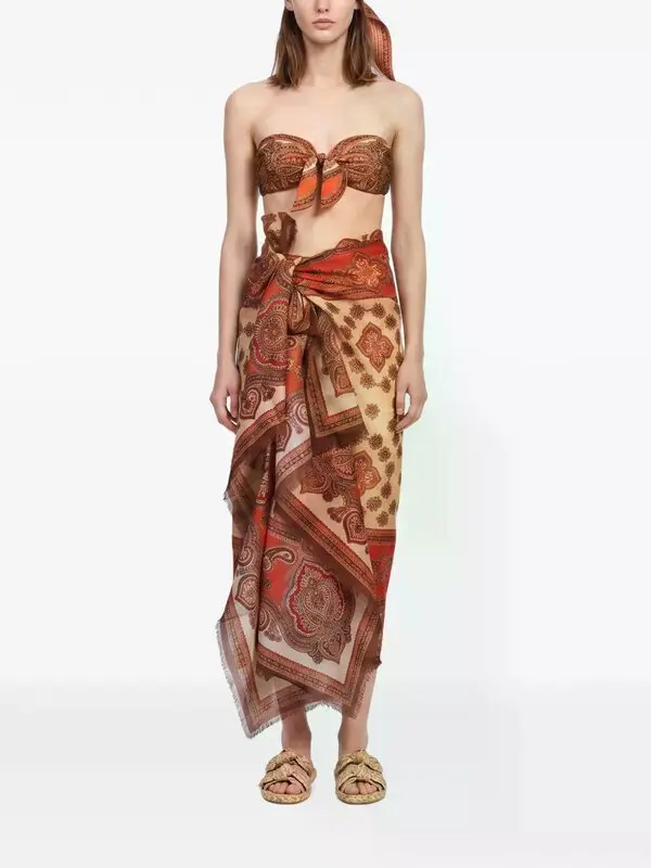 Zimmermann Paisley-print Fringed Pareo
