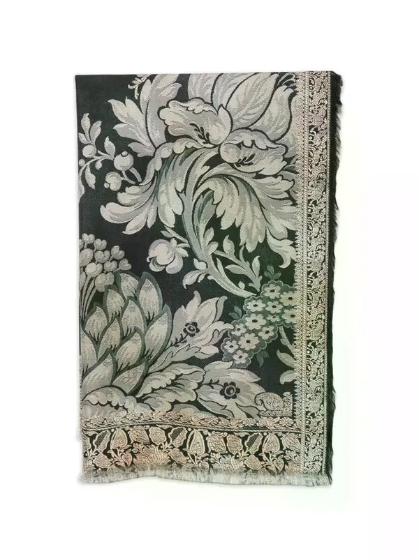 PIERRE-LOUIS MASCIA Paisley-print Fringed Scarf - Green