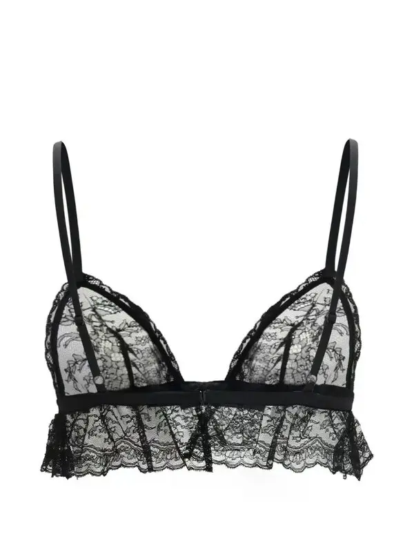 Dolce & Gabbana Lace Ruffled Bra - Black