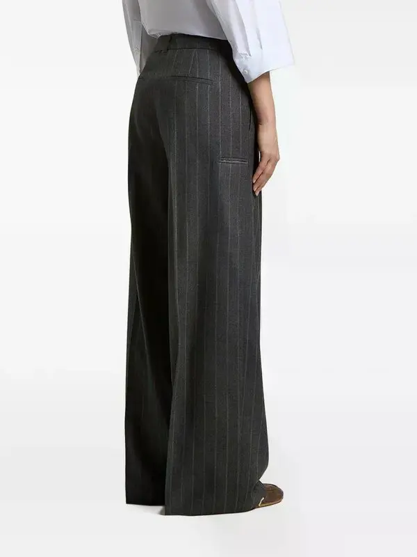 Peserico Pinstripe Pleated Wide Leg Trousers