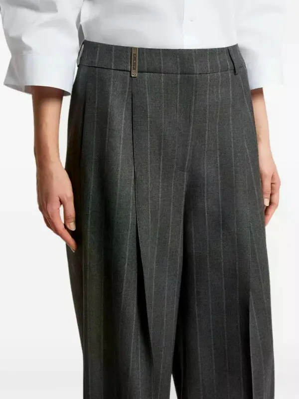 Peserico Pinstripe Pleated Wide Leg Trousers