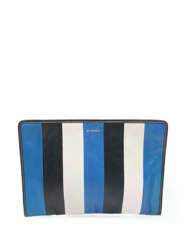 Balenciaga 2000s Bazar Striped Clutch Bag