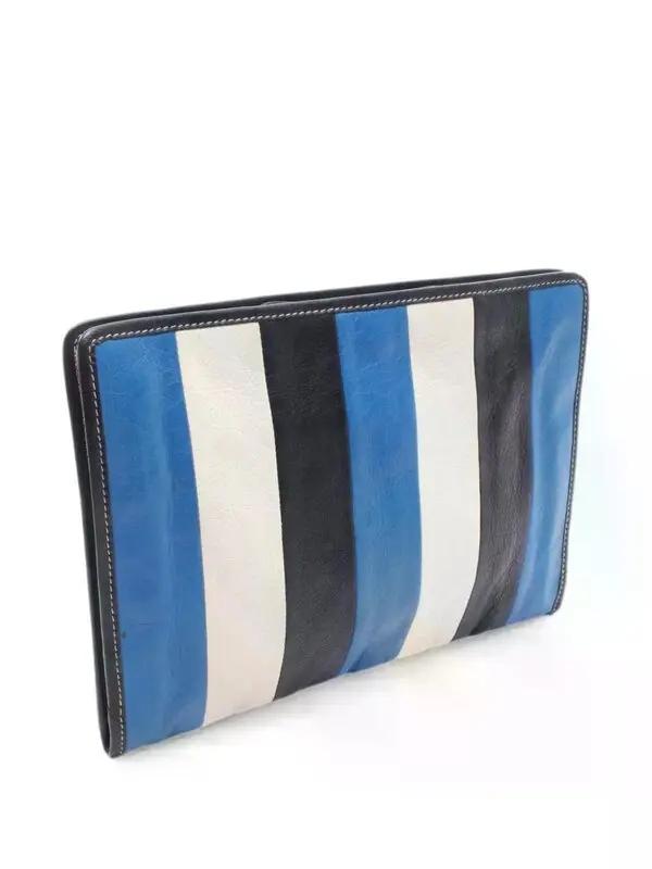 Balenciaga 2000s Bazar Striped Clutch Bag