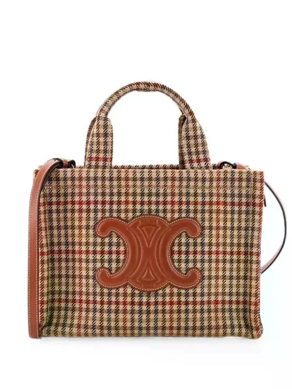 Celine Cabas Thais Tweed Small Tote Bag