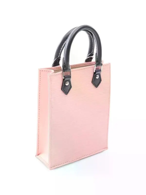 LOUIS VUITTON Petite Sac Plat Leather Tote Bag
