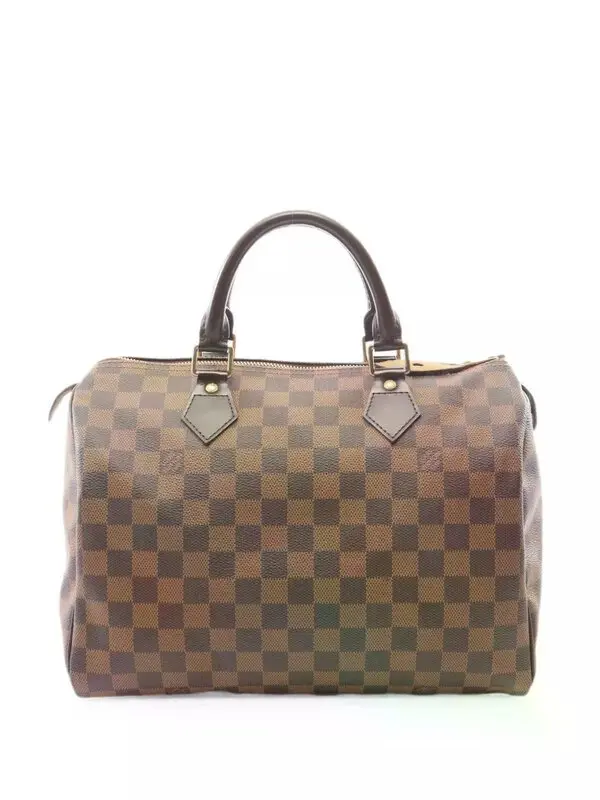 LOUIS VUITTON 2008 30 Speedy Damier Ébène Duffle Bag - Brown
