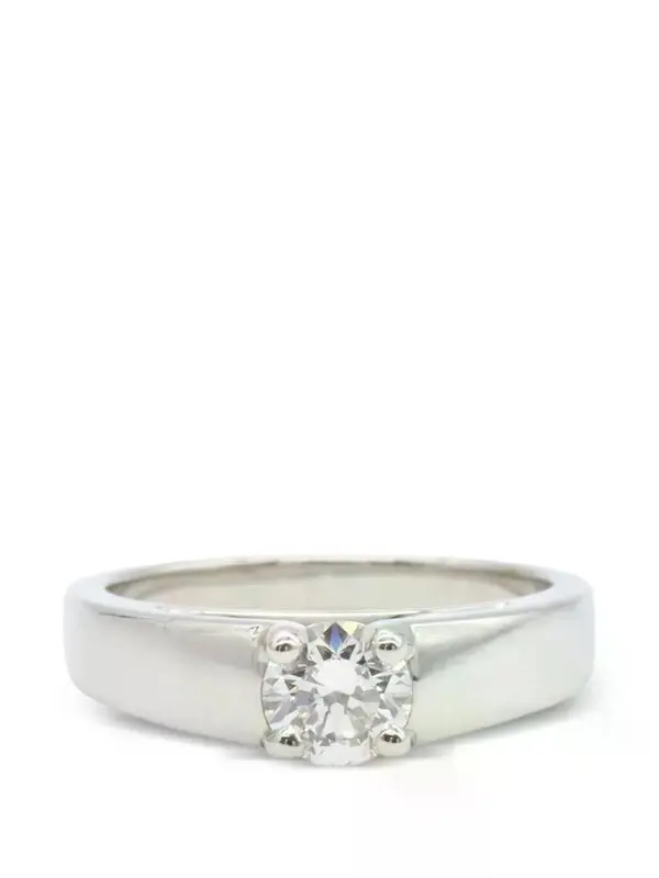 BVLGARI 2010s Glyph Diamond Ring - Silver
