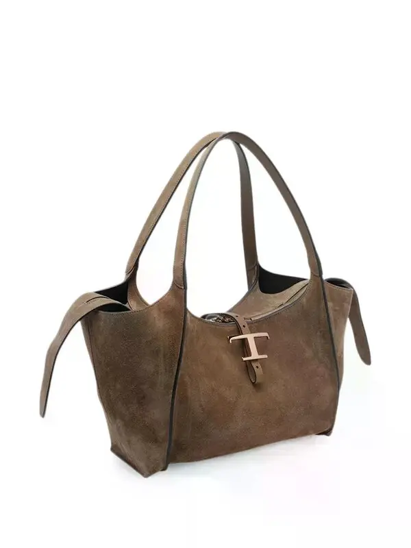 TOD'S T Timeless Suede Tote Bag