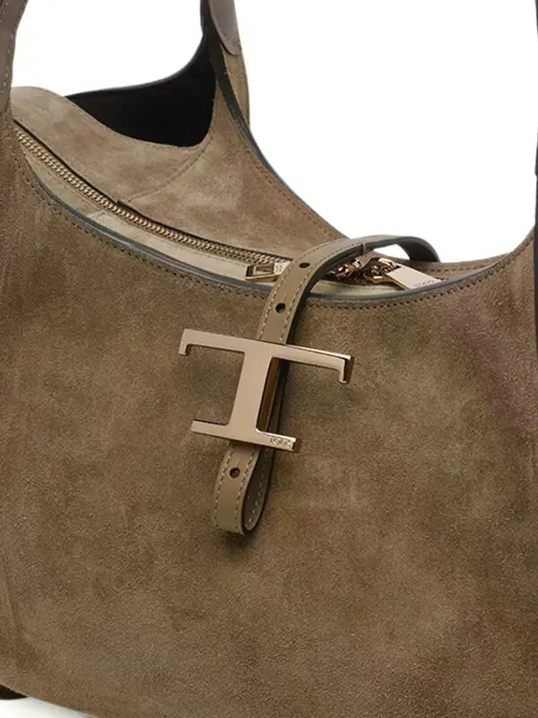 TOD'S T Timeless Suede Tote Bag