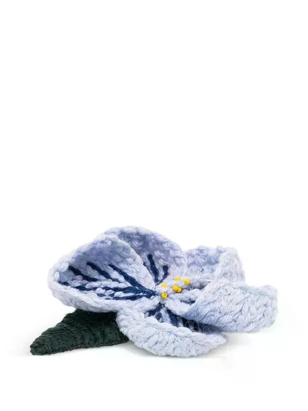 Alanui Crochet Floral Patch Brooch - Blue
