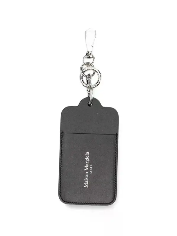 MAISON MARGIELA Logo-print Leather Keyring - Black