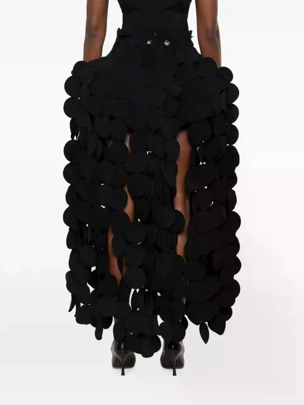 A.W.A.K.E. Mode Circle-appliqué Mid Skirt - Black