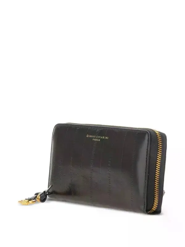 GIANNI CHIARINI Eel Knotted Leather Wallet - Black