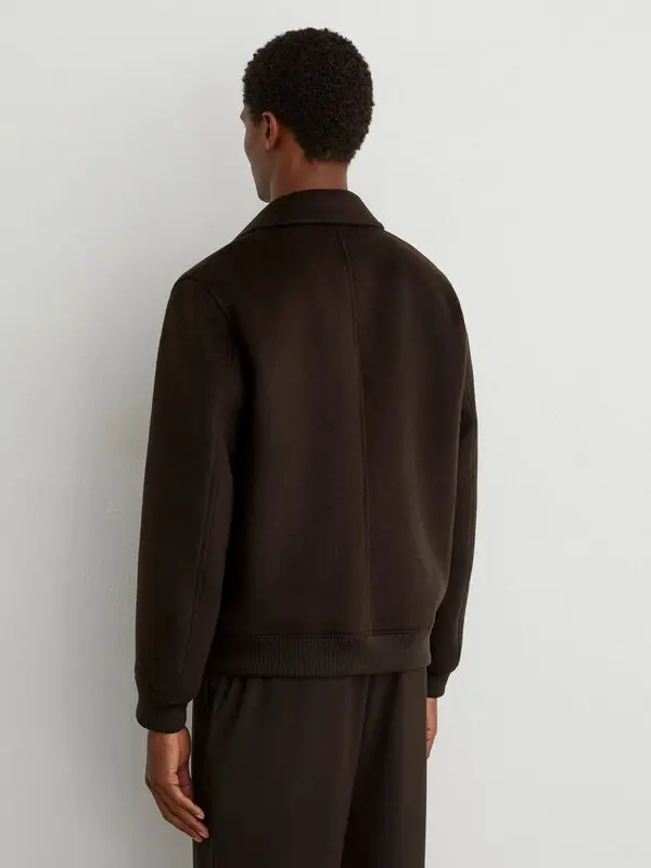 REISS Wool-blend Flap-pocket Bomber Jacket - Chocolate Brown