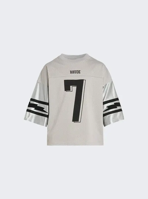Rhude Lightning Football Jersey Grey And Silver - Gray