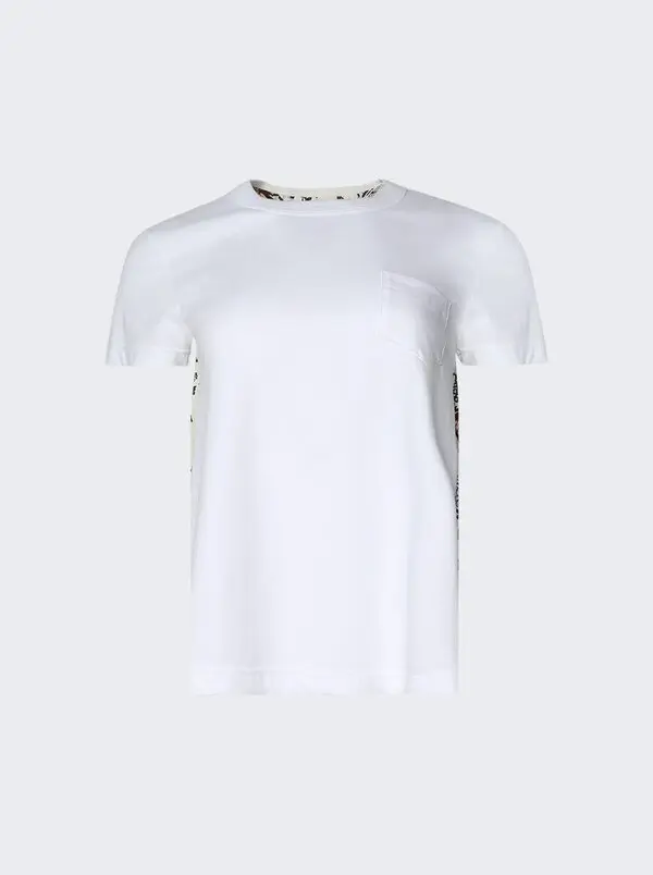 Sacai Floral Print X Cotton Jersey T-shirt - Ivory
