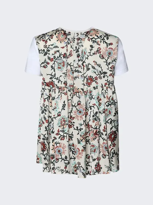 Sacai Floral Print Cotton Jersey T-shirt