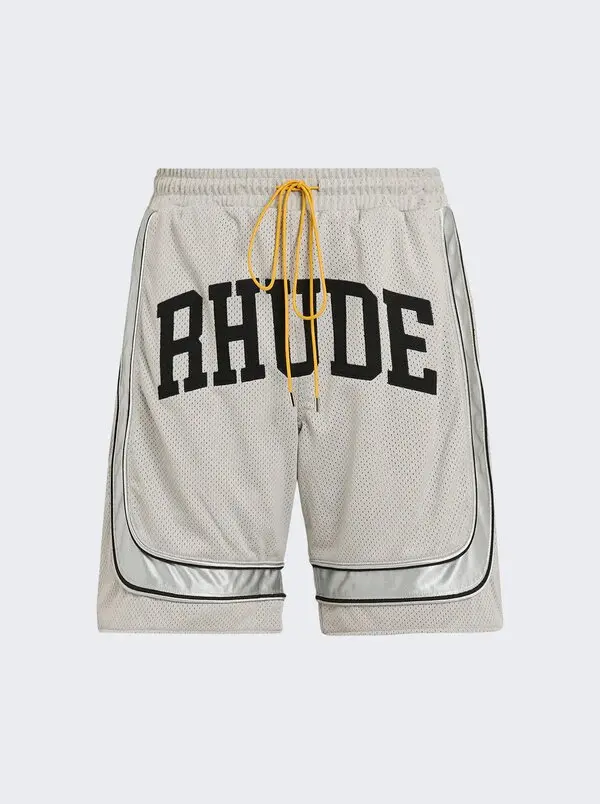 Rhude Baggy Mesh Collegiate Logo Shorts