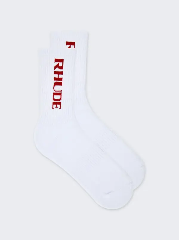 Rhude Filtaro Logo Sock And Red
