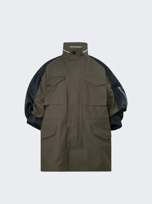 Sacai Cotton Weather Jacket With Nylon Paneling