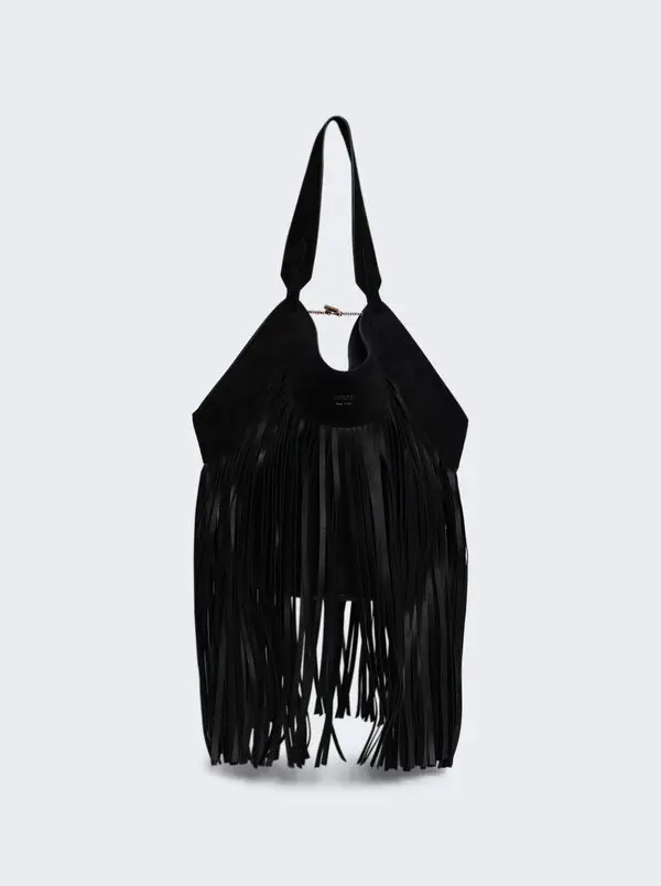 Khaite Lotus Small Fringe Tote Bag - Black
