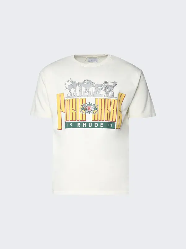 Rhude Trofeo Tee Vintage And Yellow - White