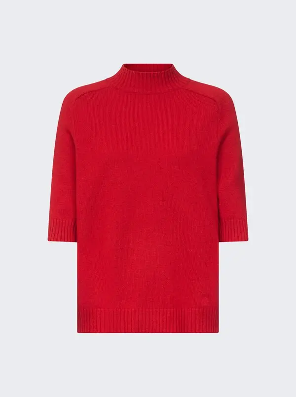 Loulou De Saison Ruth Short Sleeve Cashmere Top Melange - Red