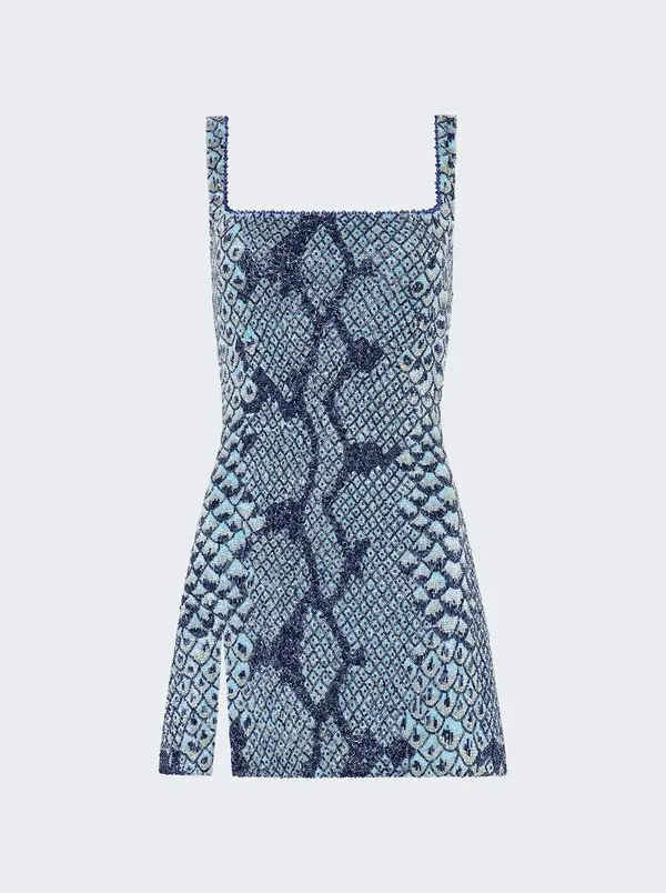 CLIO PEPPIATT Medusa Mini Dress Python - Blue