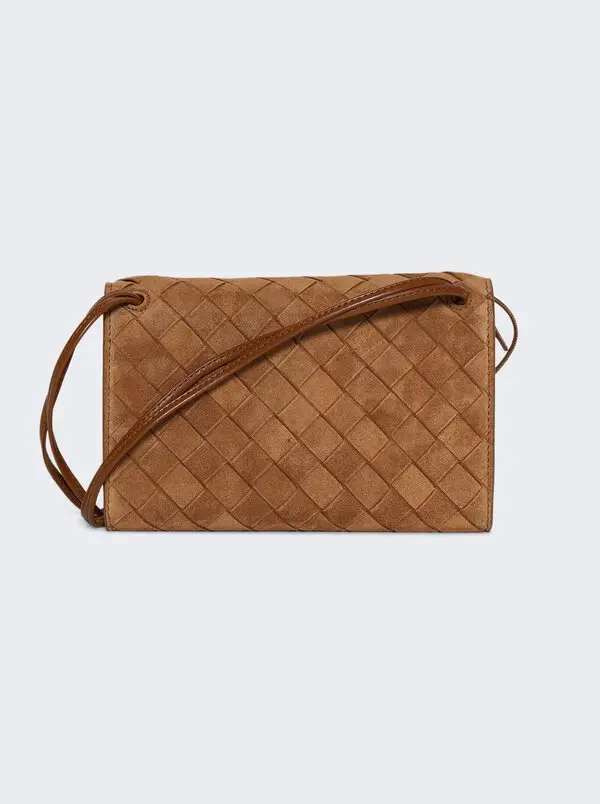 Bottega Veneta Andiamo Slim Pouch On Strap Amber - Tan