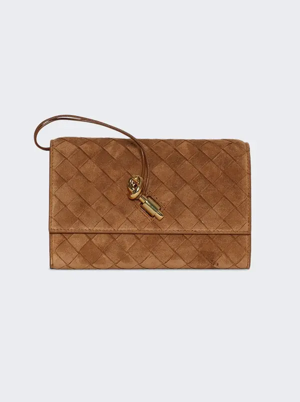 Bottega Veneta Andiamo Slim Pouch On Strap Amber - Tan