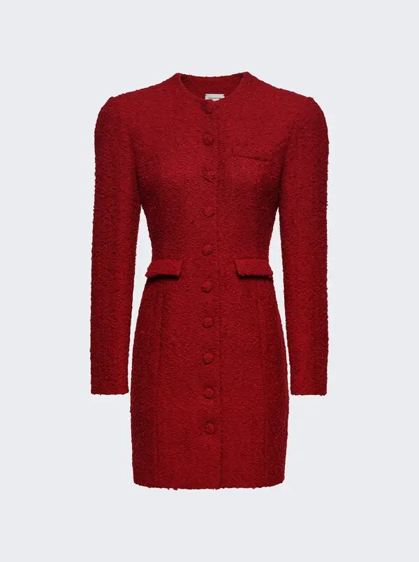 Magda Butrym Tailored Boucle Dress - Red