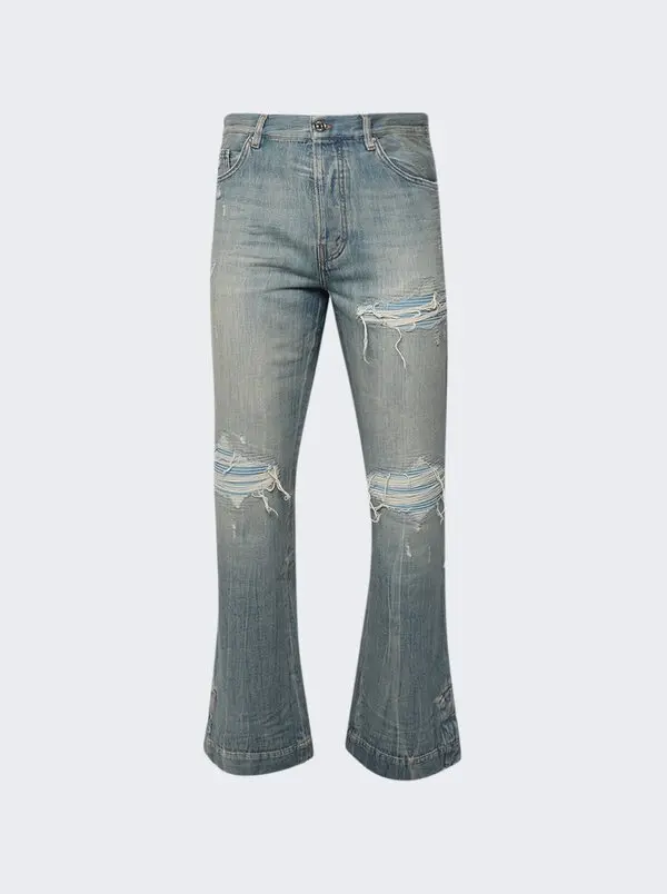 Amiri Repaired Straight Flare Mx1 Jean Laurel Fade - Blue