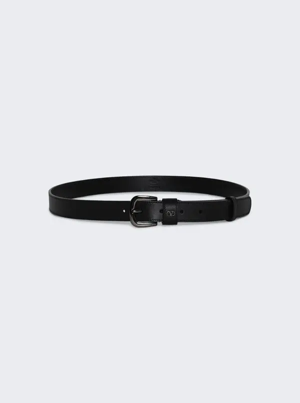Valentino Garavani Vlogo Signature Leather Belt - Black