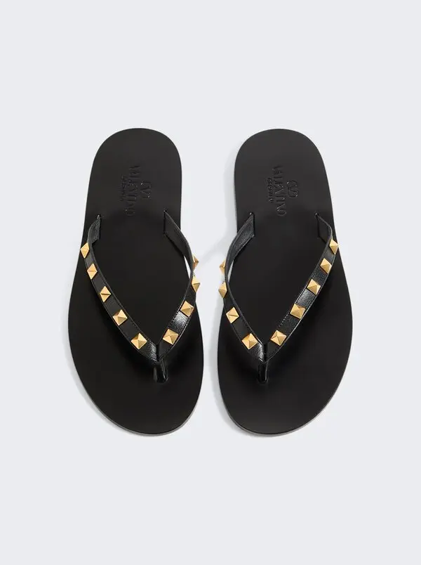 Valentino Garavani Rockstud Goatskin Flip-flop Sandals
