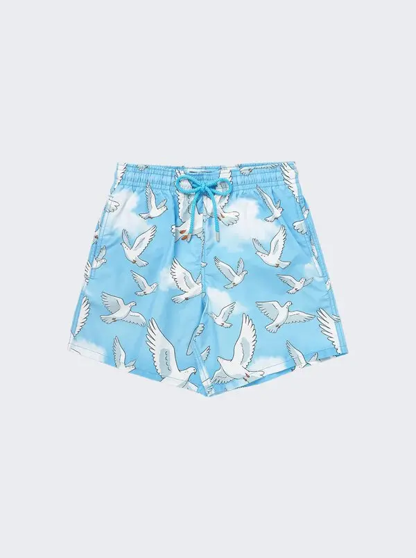 Vilebrequin X 3.paradis Swim Shorts Blue Doves - Light  Blue