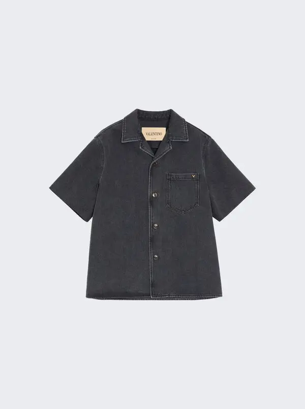 Valentino Garavani Denim Bowling Shirt