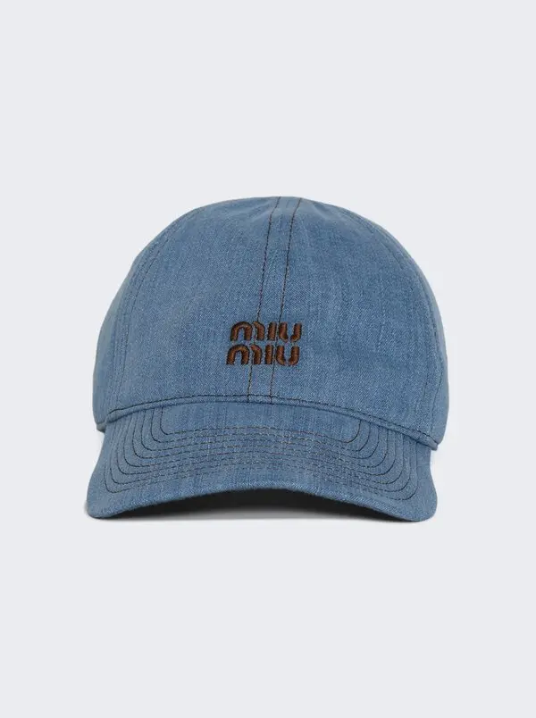 Miu Miu Denim Baseball Cap And Brandy