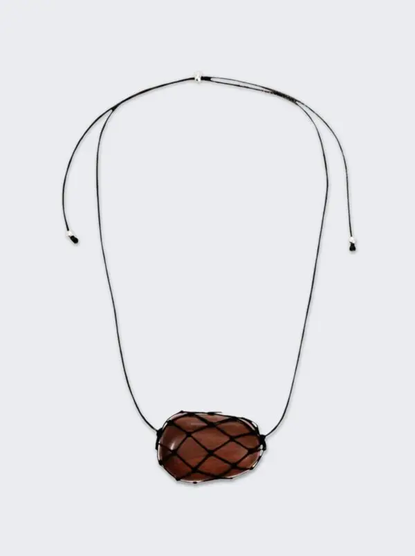 HEAVEN MAYHEM Julia Net Necklace Wood Pendant
