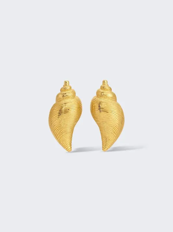 HEAVEN MAYHEM Luce Shell Stud Earrings - Gold