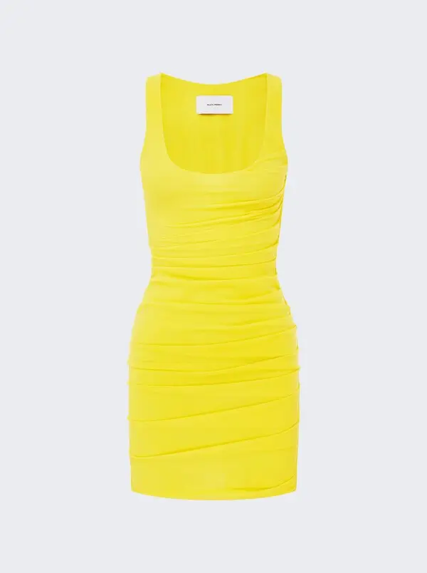 Alex Perry Ruched Singlet Mini Dress In Power Mesh