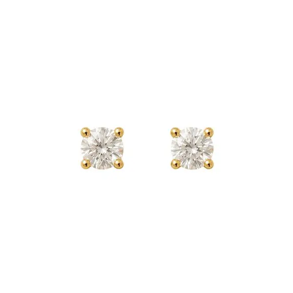 LILY FLO JEWELLERY Diamond Claw Set Stud Earrings - Gold