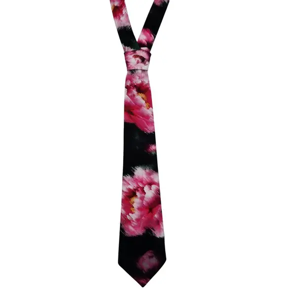NANDANIE Floral Classic Necktie - Black