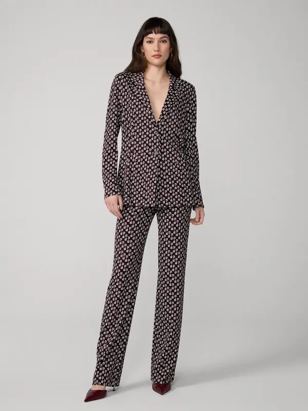 Diane Von Furstenberg Brooke Straight Pants - Tiny Loch Box Soil