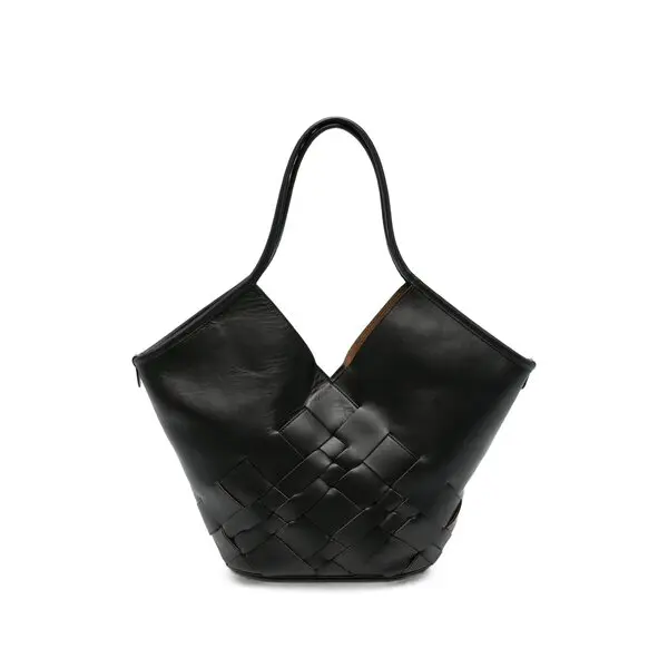 Hereu Woven Leather Shoulder Bag - Black