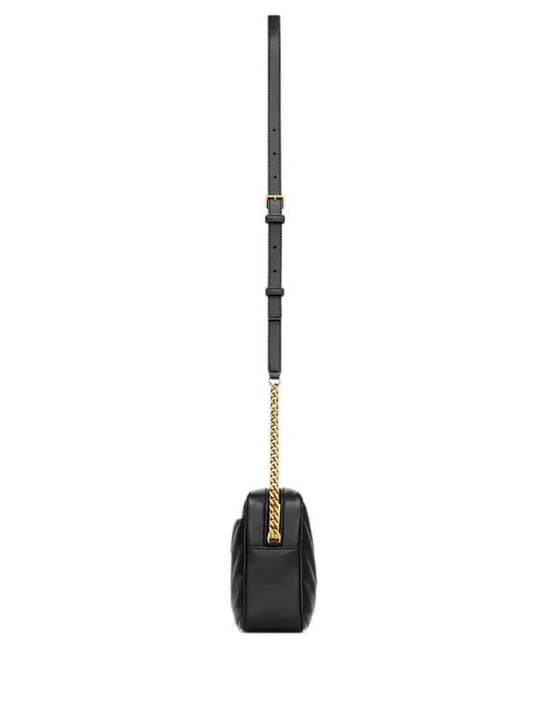 Saint Laurent Loulou Camera Bag In Matelassé Lambskin - Black