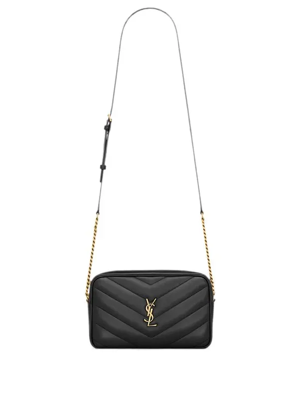Saint Laurent Loulou Camera Bag In Matelassé Lambskin - Black