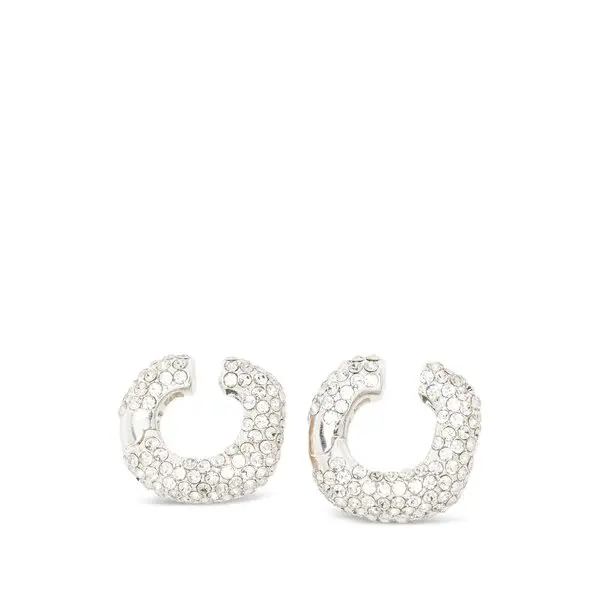 Cult Gaia Embellished Hoop Earrings - Silver