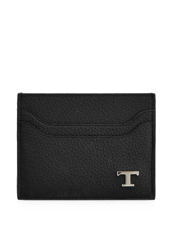 TOD'S Grained Leather Card Holder - Black